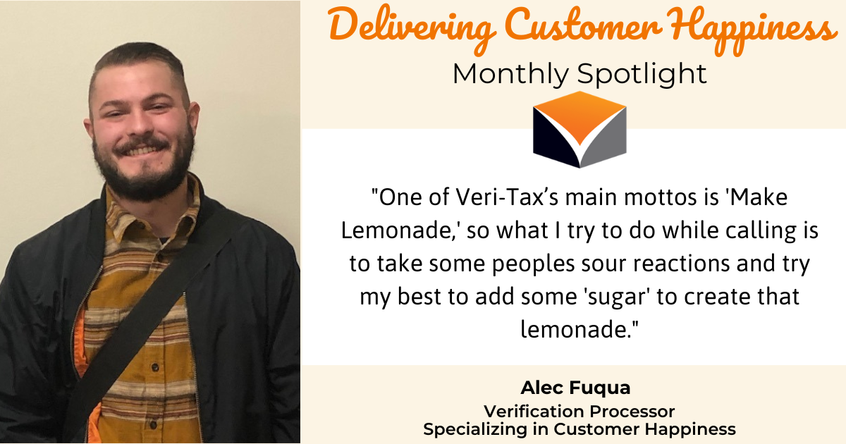 Verification Processor, Alec Fuqua- Veri-Tax, Inc.